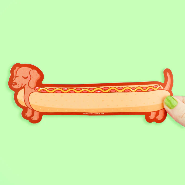 Long Hot Dog Long Vinyl Sticker | Caribou Gifts Inc.