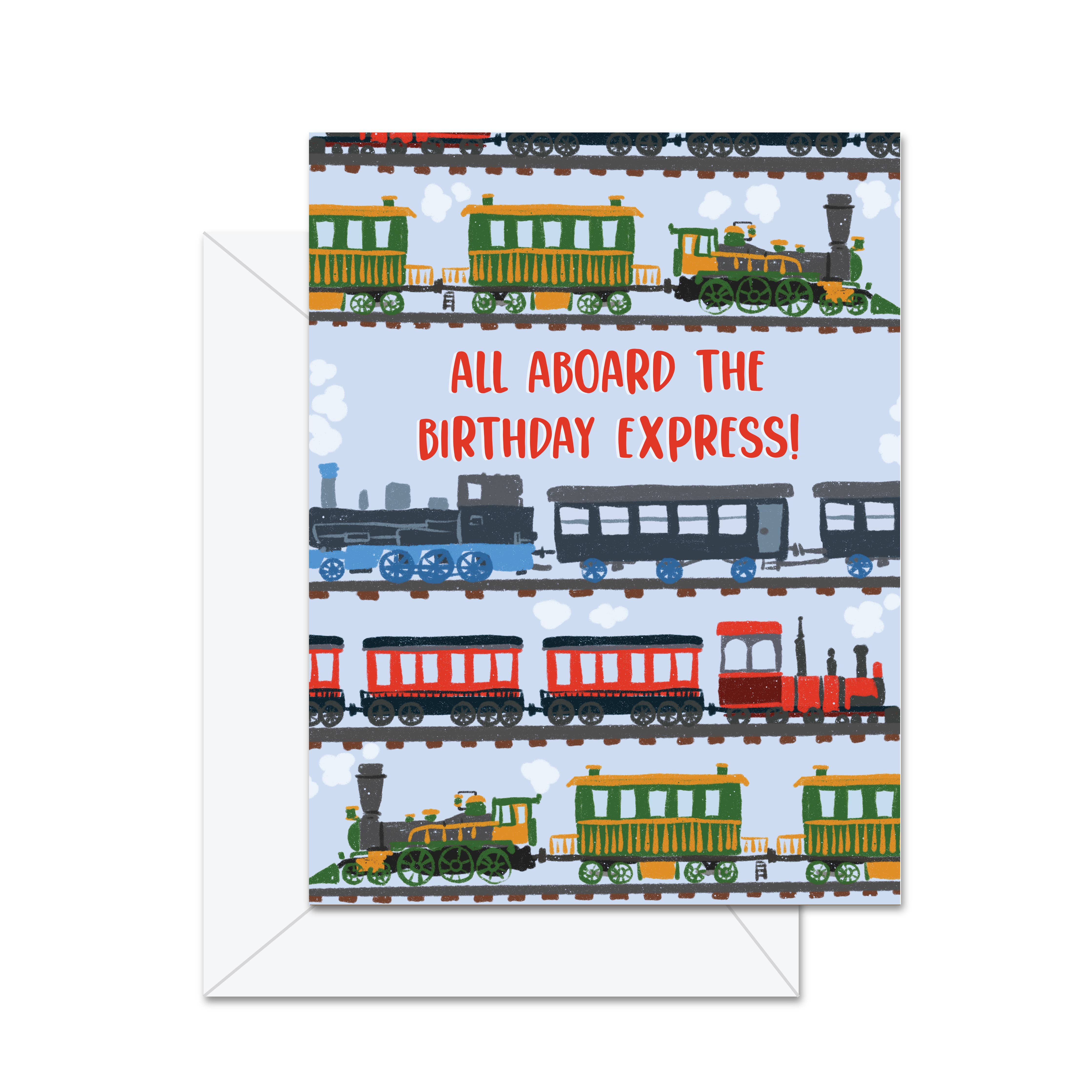 All Aboard The Birthday Express! (Train) - Greeting Card | Caribou ...