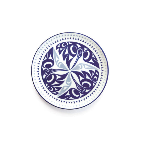 Porcelain Art Plate - Hummingbird (Yellow) | Caribou Gifts Inc.